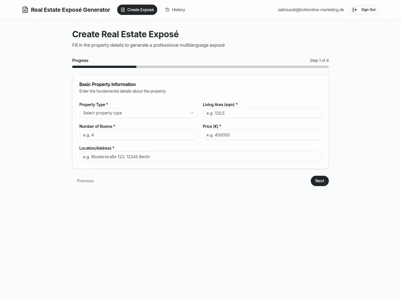 AI Multilanguage Real Estate Exposé PDF Generator