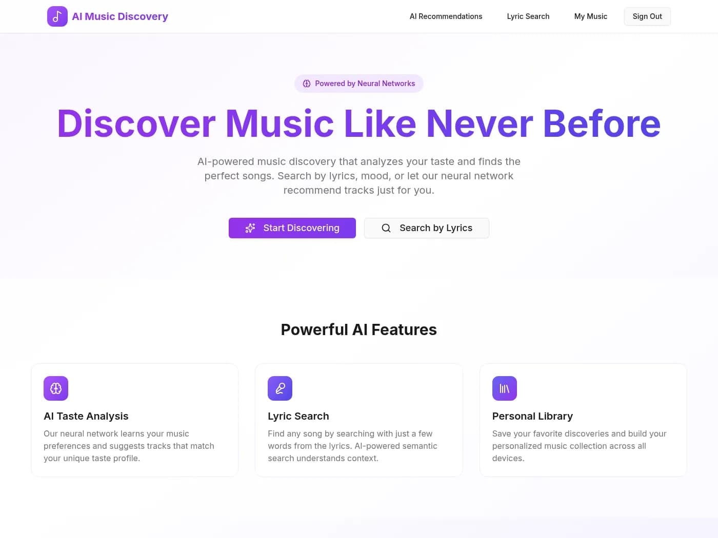 AI-Powered Music Discovery and Recommendation Platform