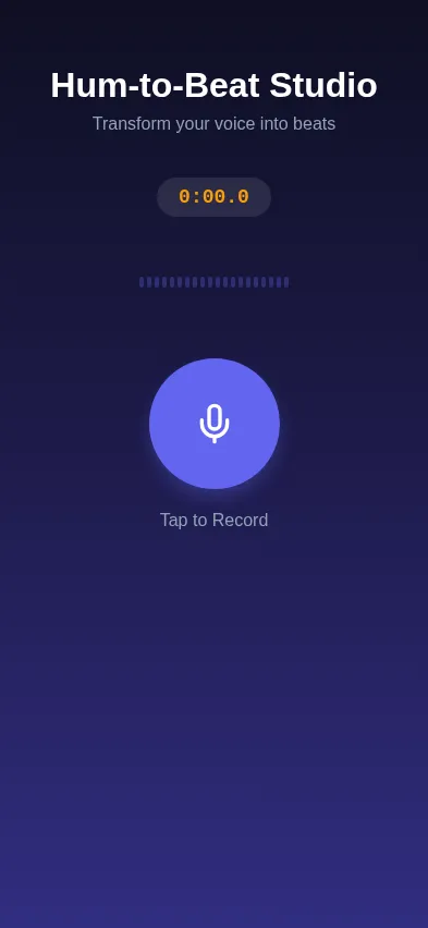 AI Music Studio: Hum-to-Beat Mobile App