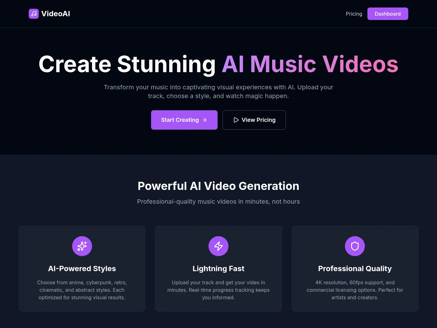 AI Music Video Generator Platform