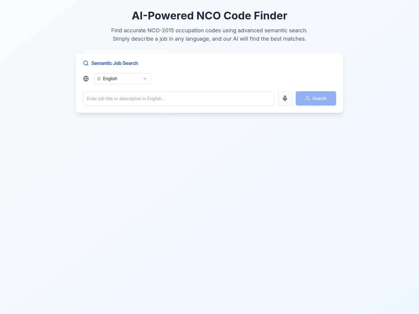 AI-Powered NCO Code Finder & Semantic Search Platform