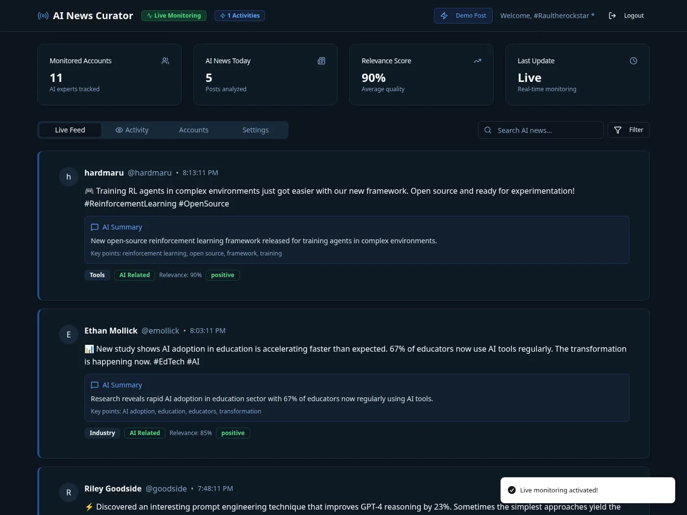 AI News Curator Bot for X (Twitter)
