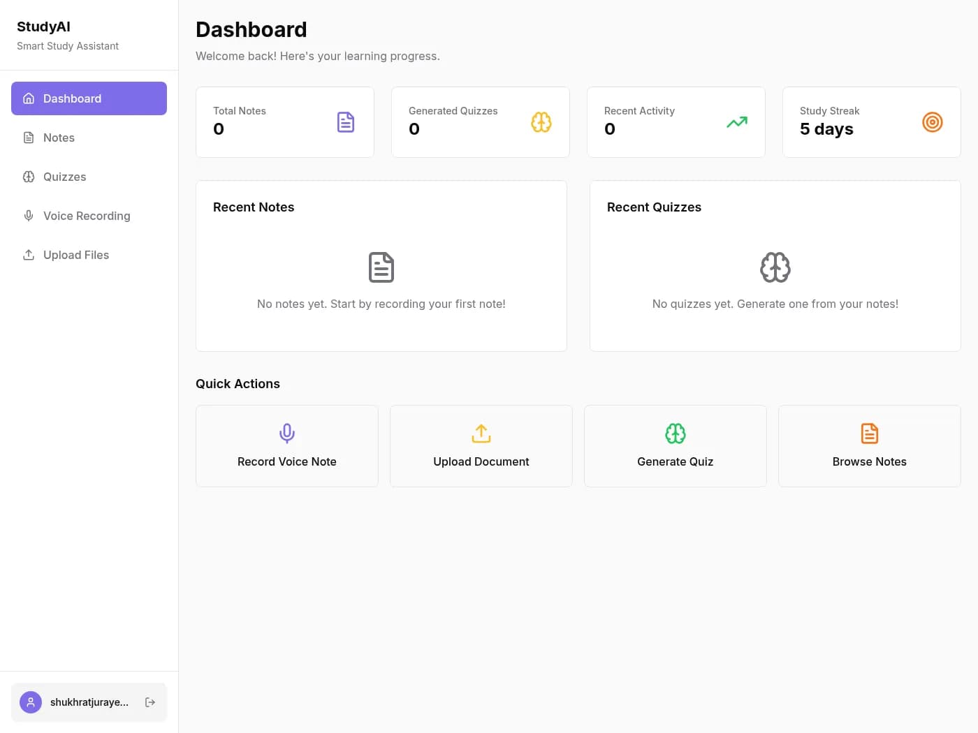 AI Study Note & Quiz Generator