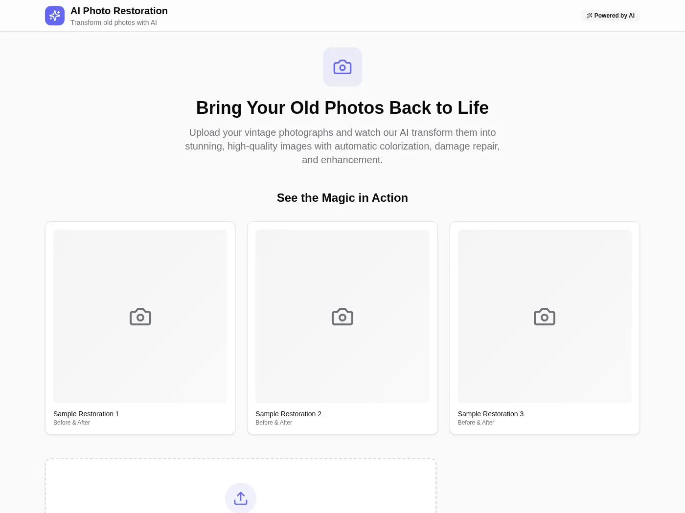 AI-Powered Old Photo Restoration Tool