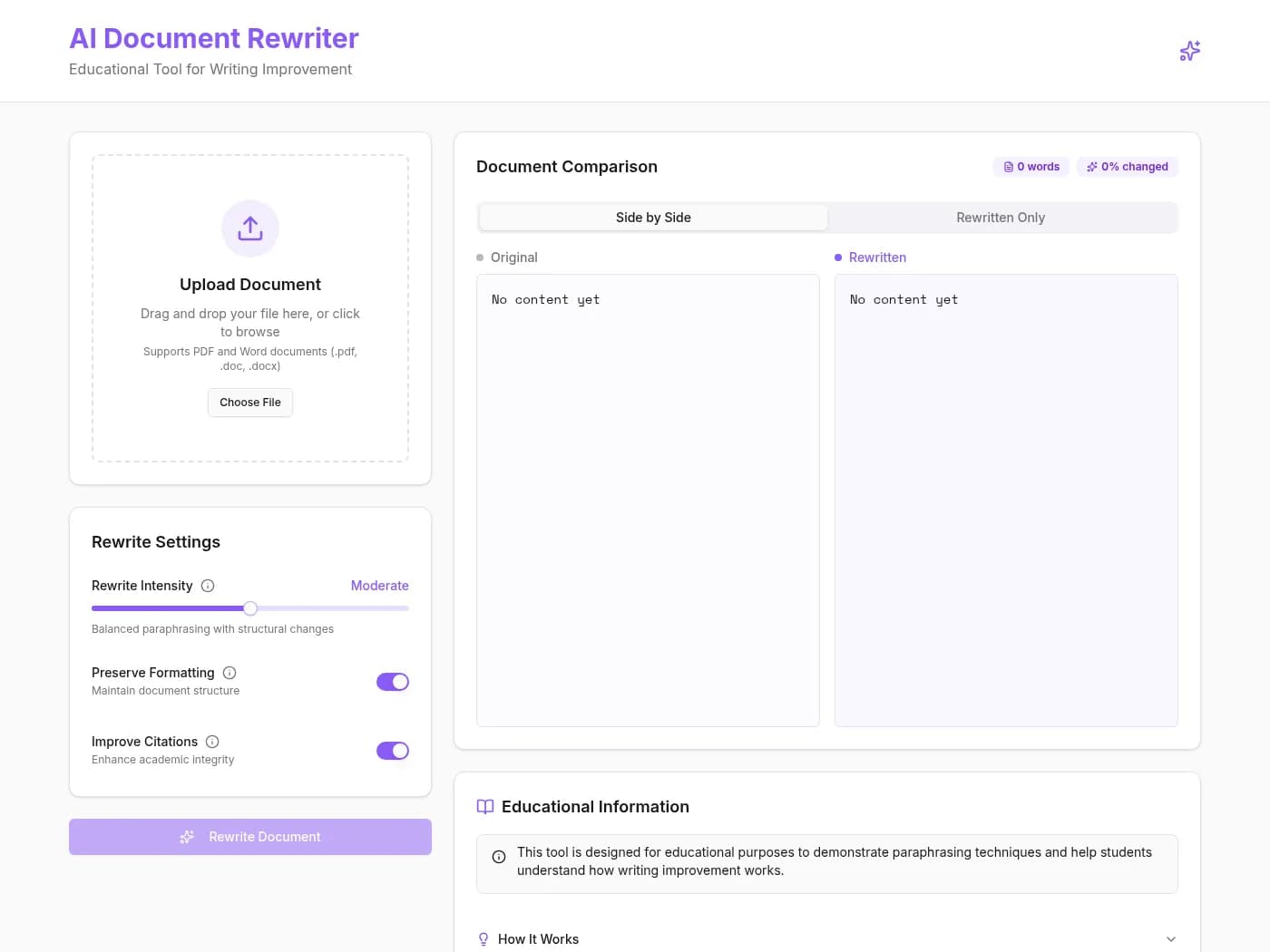 AI-Optimized Document Rewriter for Turnitin