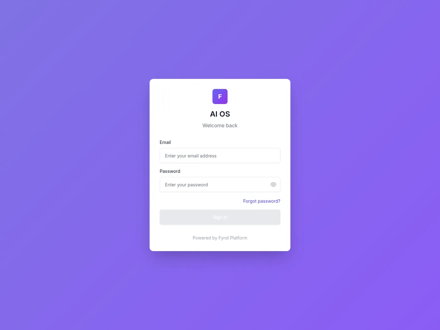 AI OS UI Prototype - Enterprise Operating System Interface