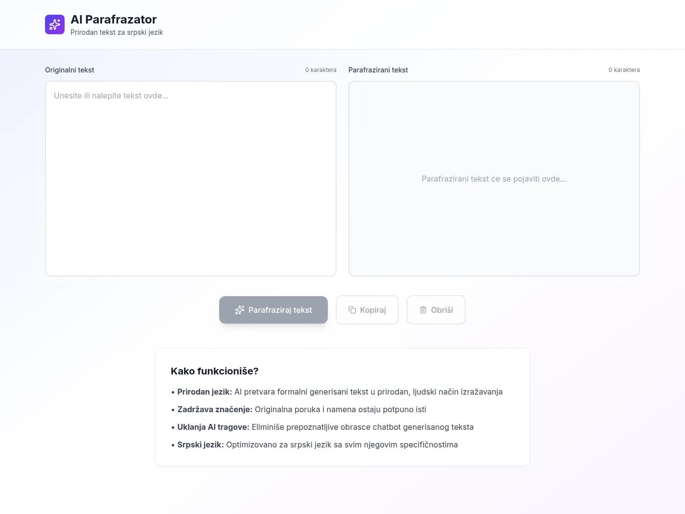 AI Parafrazator za Srpski Jezik