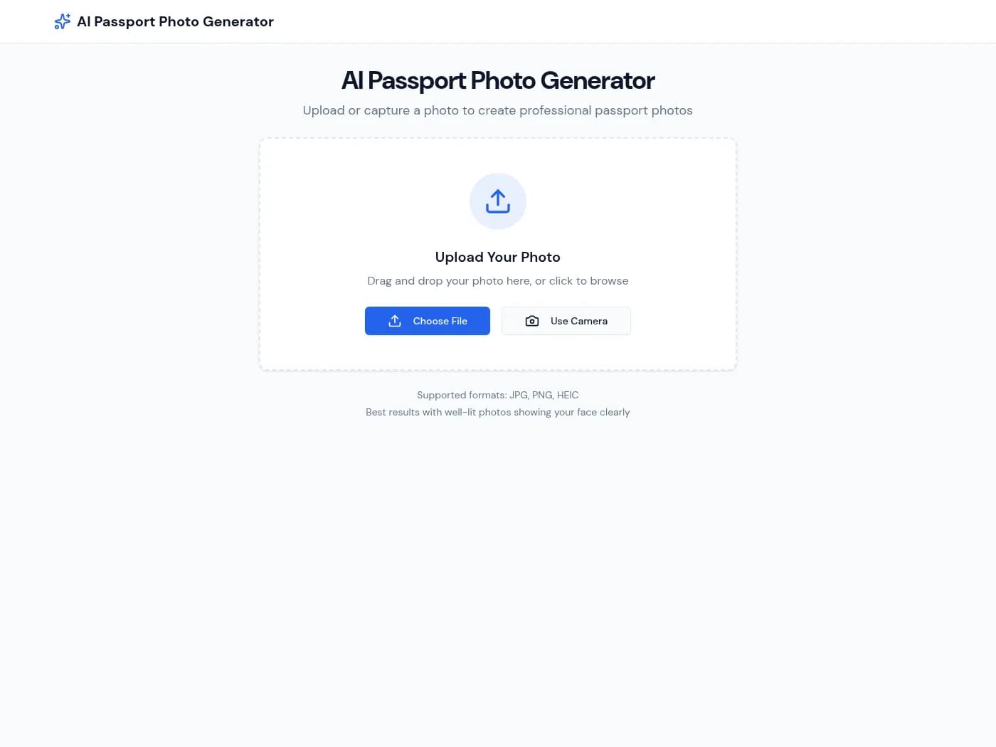 AI Passport Photo Generator Web App