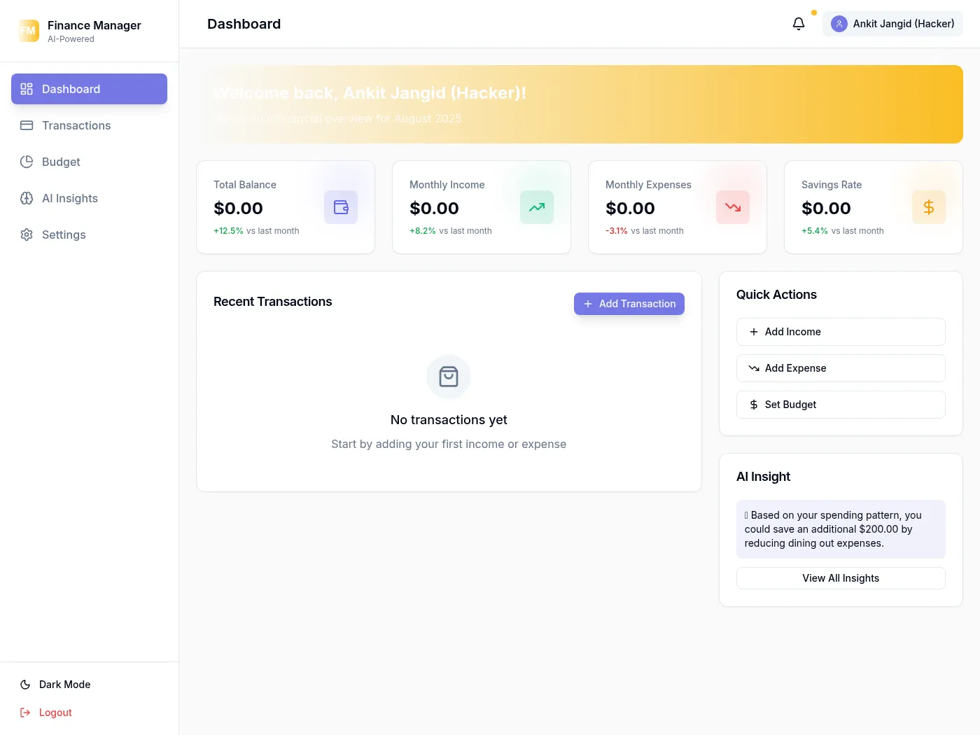 AI Personal Finance Manager