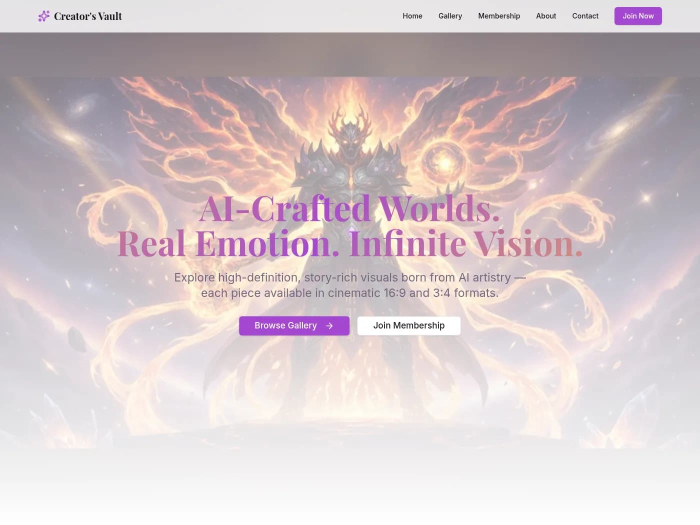 AI Photo Gallery – The Creator’s Vault