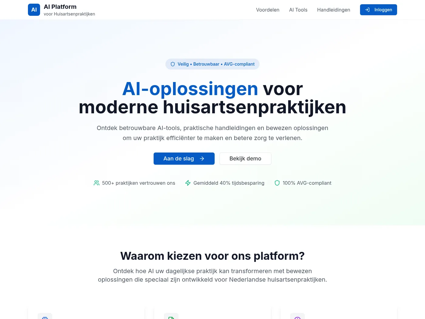 AI Platform voor Huisartsenpraktijken
