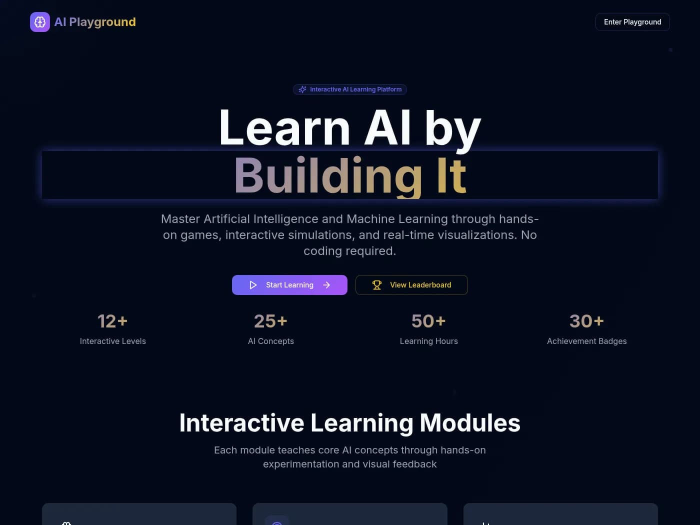 AI Playground: Gamified Learning Platform for AI & ML Concepts