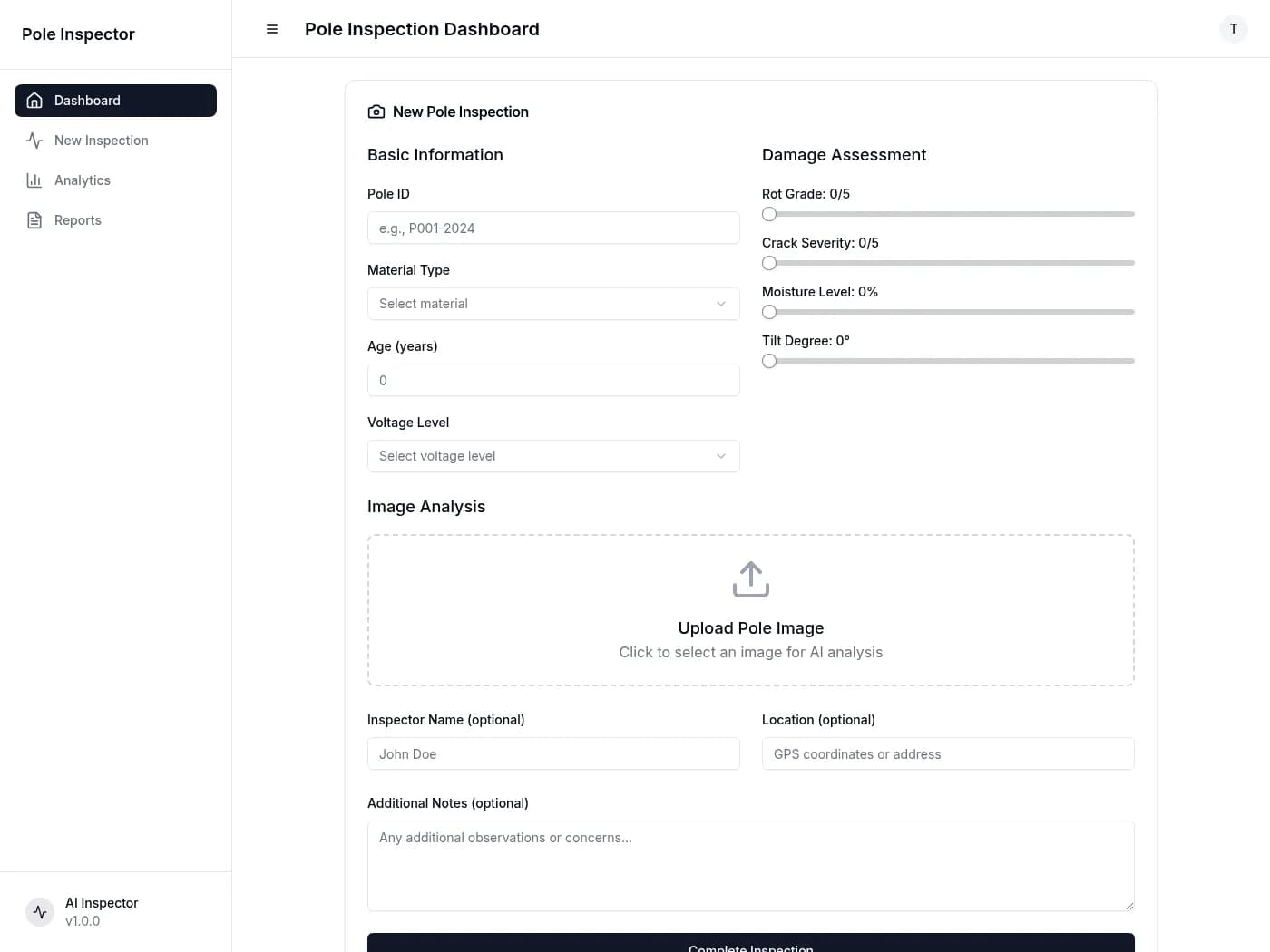 AI-Powered Pole Inspection & Lifetime Prediction Platform