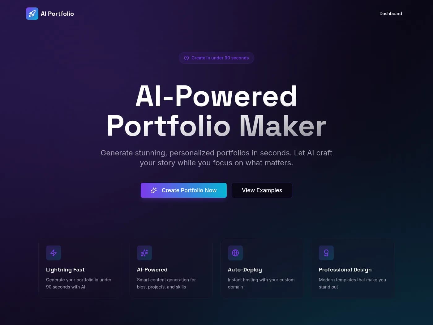 Next-Gen AI Portfolio Maker for Fast, Personalized, and Auto-Hosted Portfolios