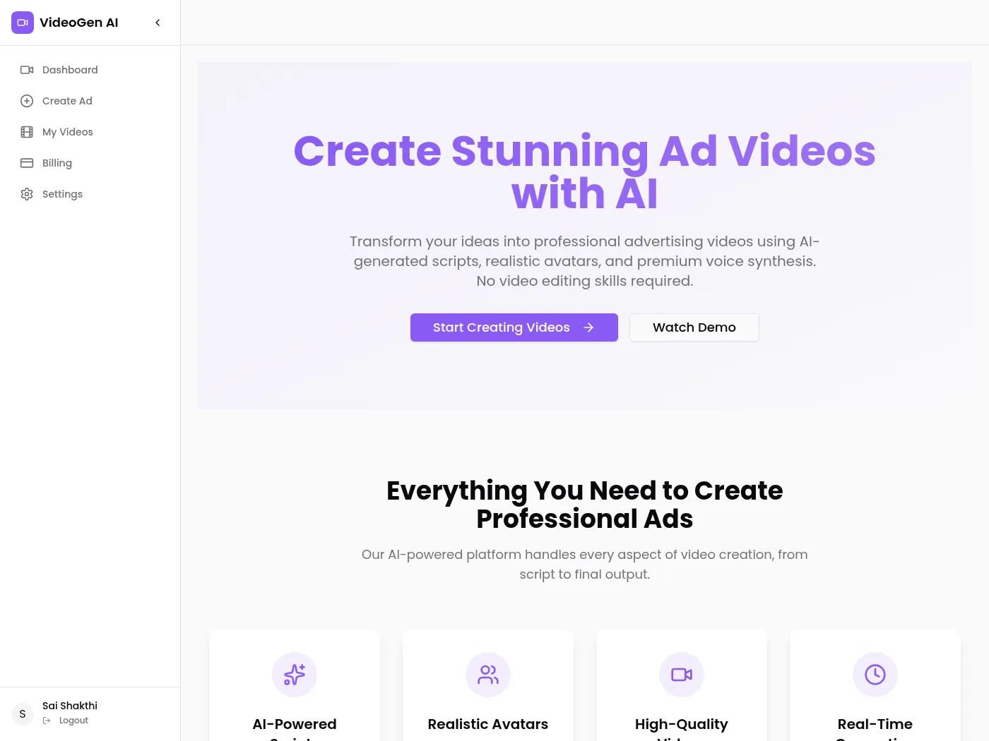 AI-Powered Ad Video Generator Platform