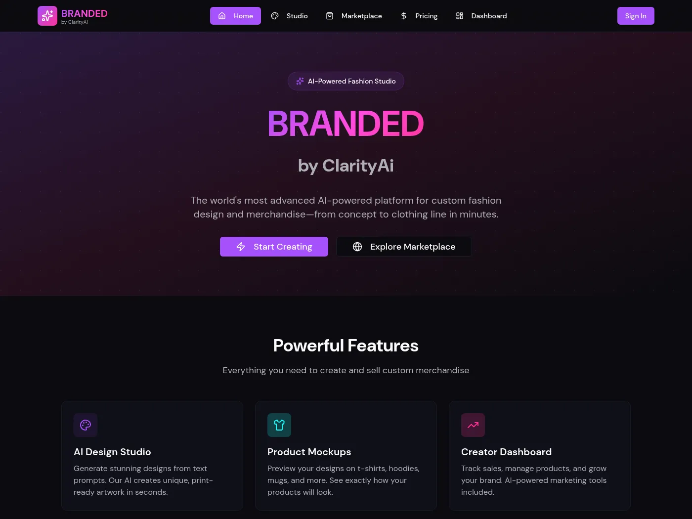 AI-Powered Apparel & Merch Studio