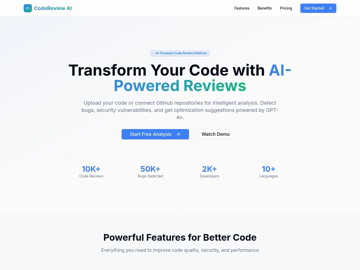 AI-Powered Code Review & Optimization Platform
