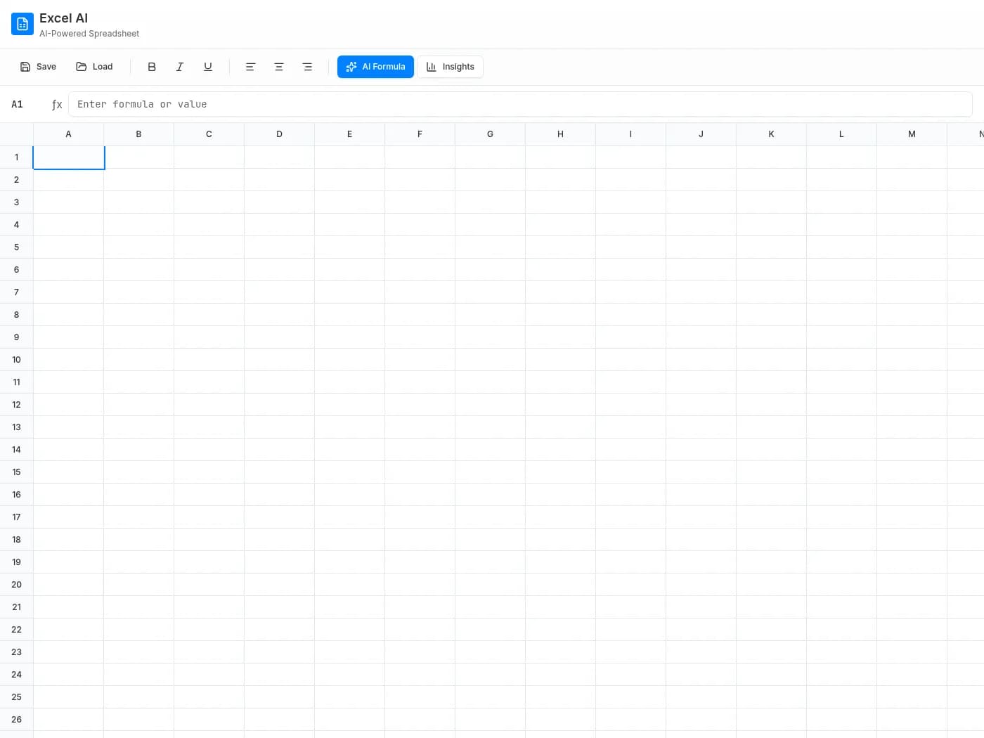 AI-Powered Excel Clone