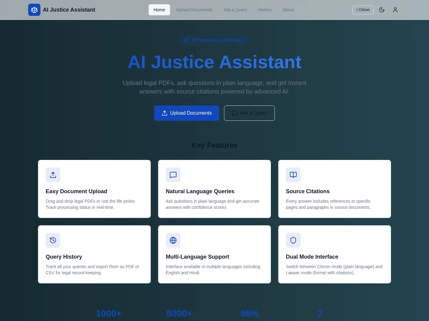 AI-Powered Justice Assistant Frontend