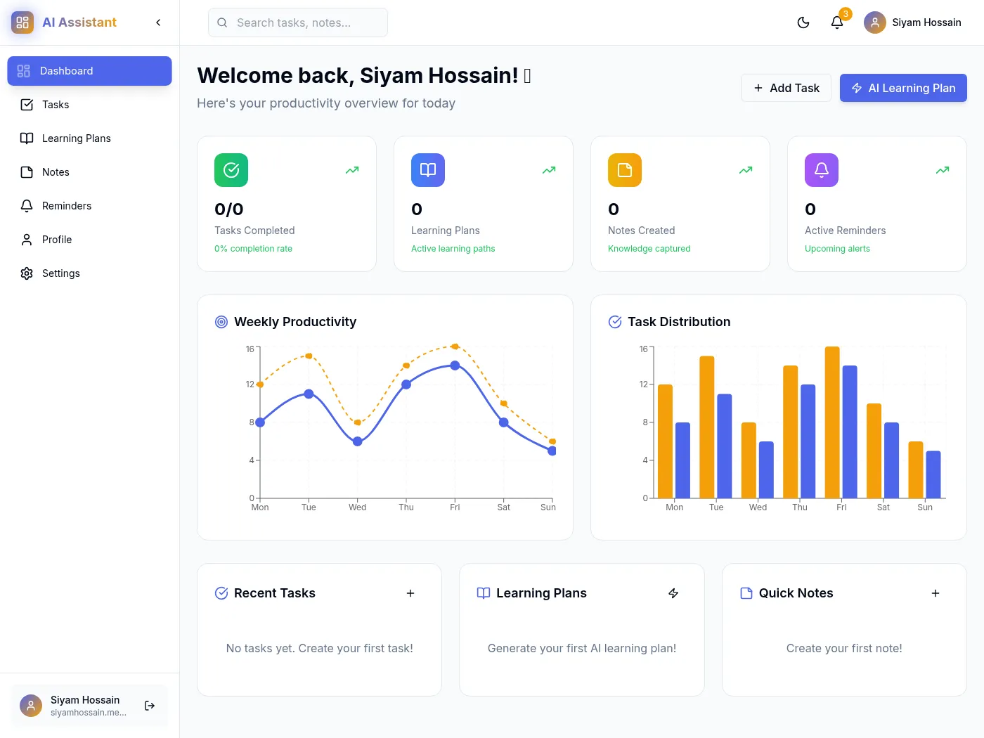 AI-Powered Personal Learning & Productivity SaaS Assistant