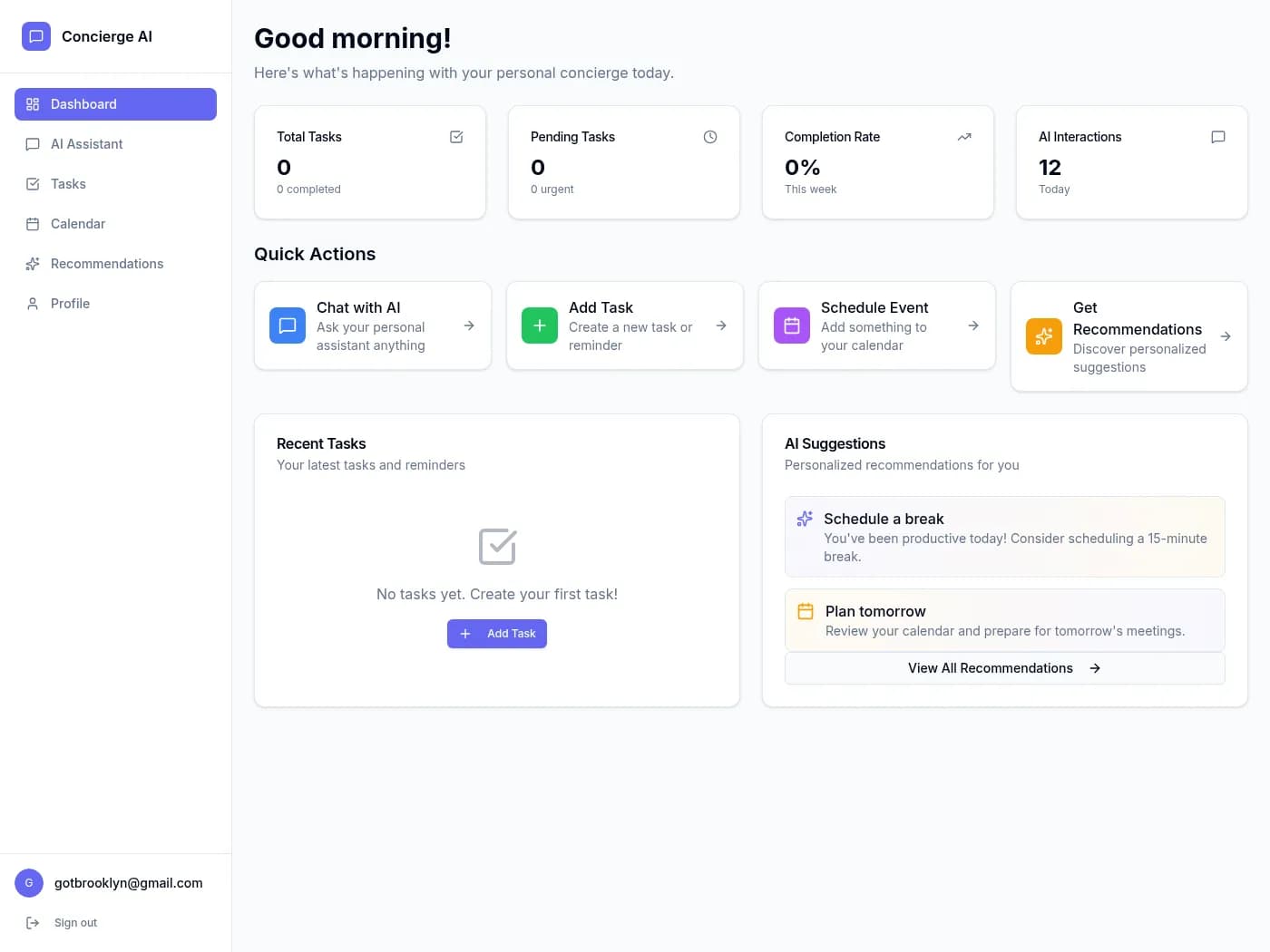 AI Powered Personal Concierge System