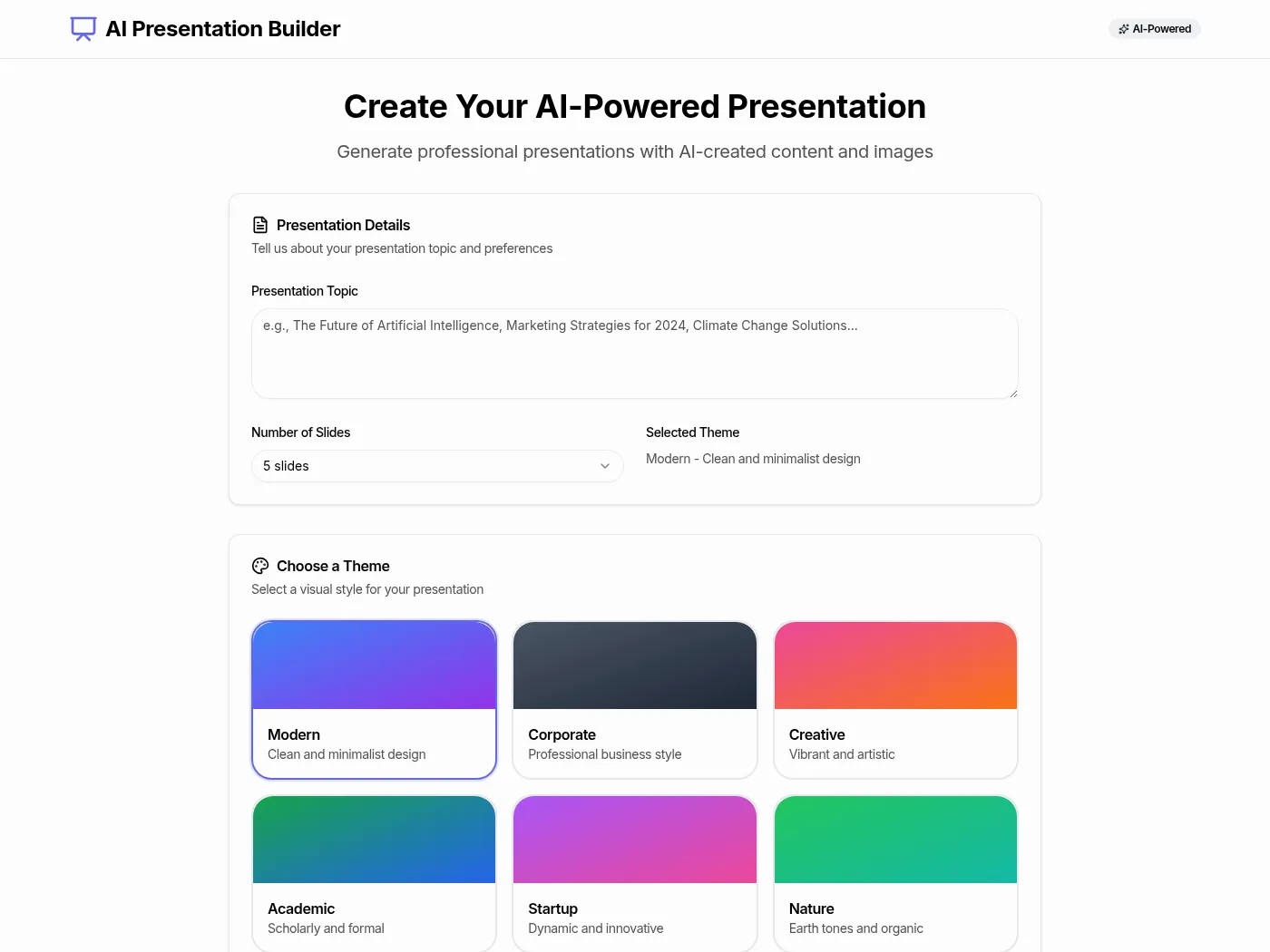 AI-Powered Presentation Builder