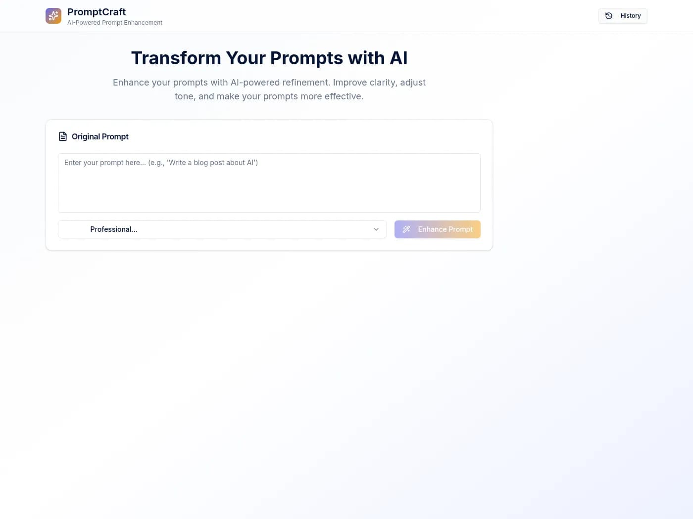 AI-Powered Prompt Enhancement Website