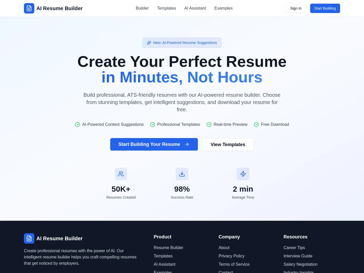 AI-Powered Resume Builder Web App