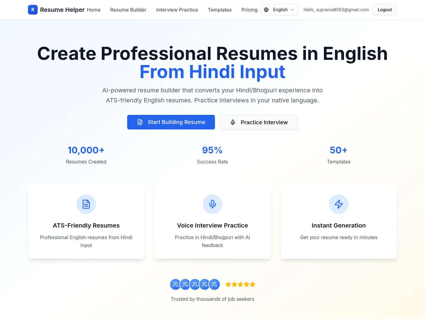 AI-Powered Resume & Job Helper for Vernacular Job Seekers