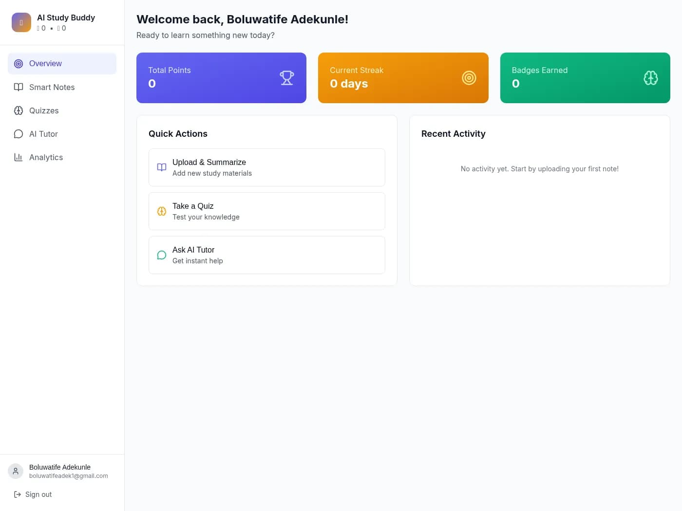 AI-Powered Study Buddy – Personalized Learning with Adaptive Quizzes & AI Tutor