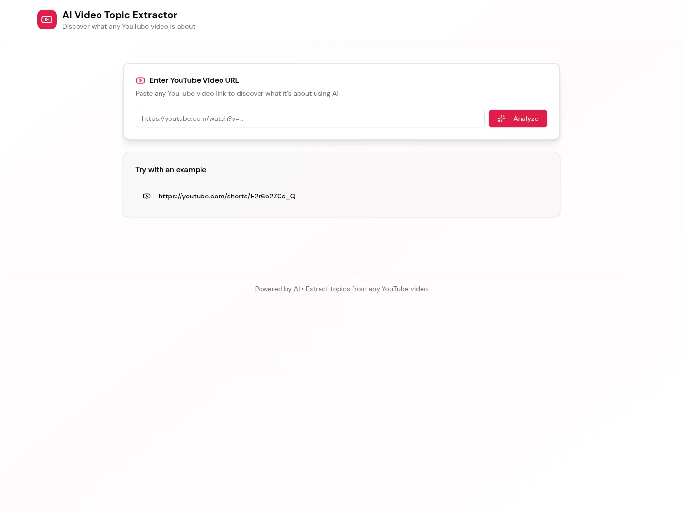 AI-Powered Video Topic Extractor