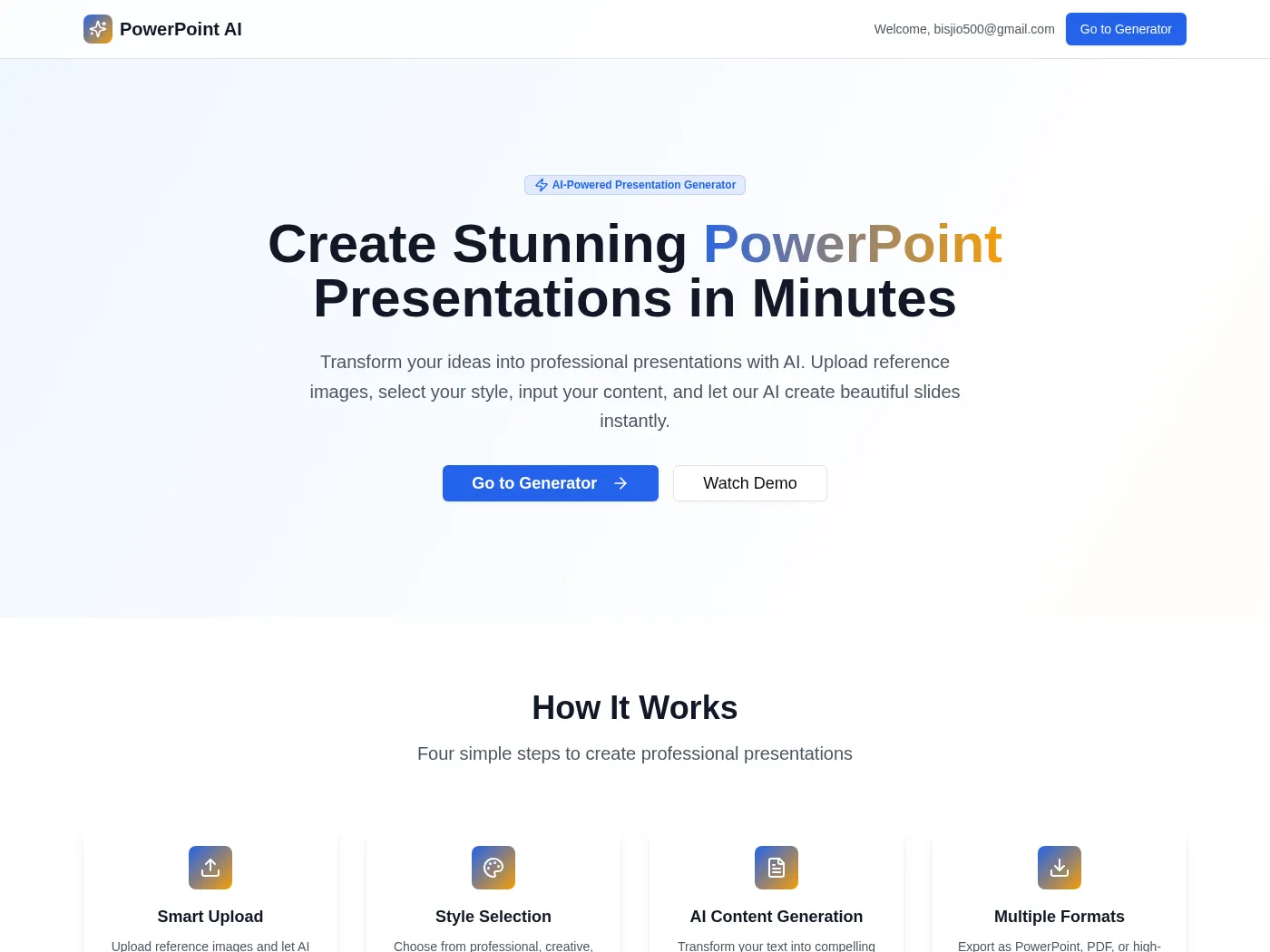 AI-Powered Professional PowerPoint Generator