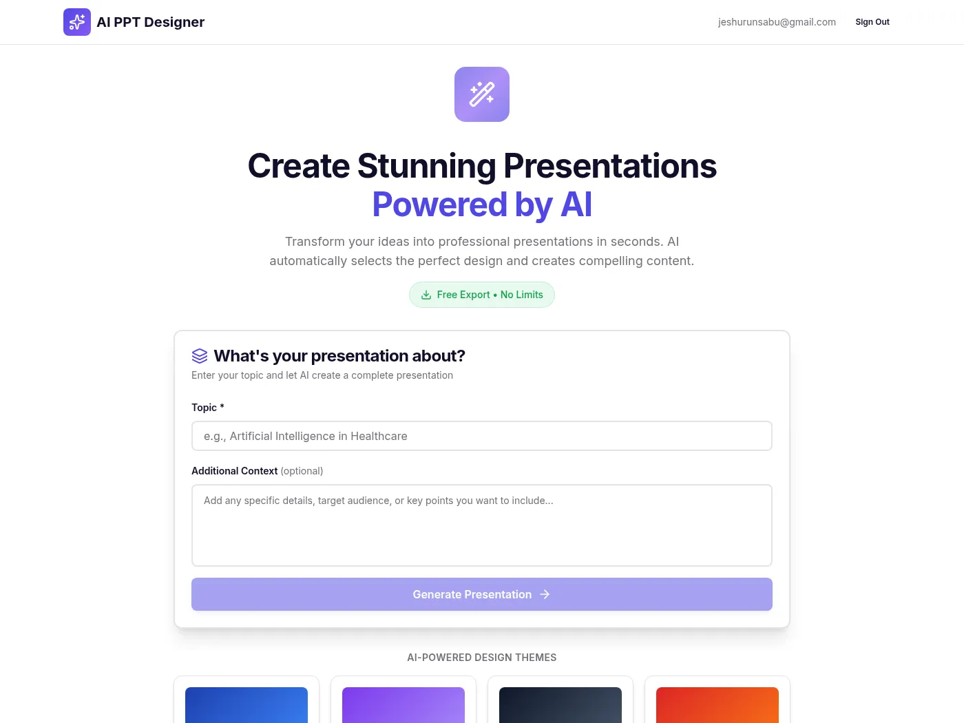 AI-Powered Intelligent PPT Designer
