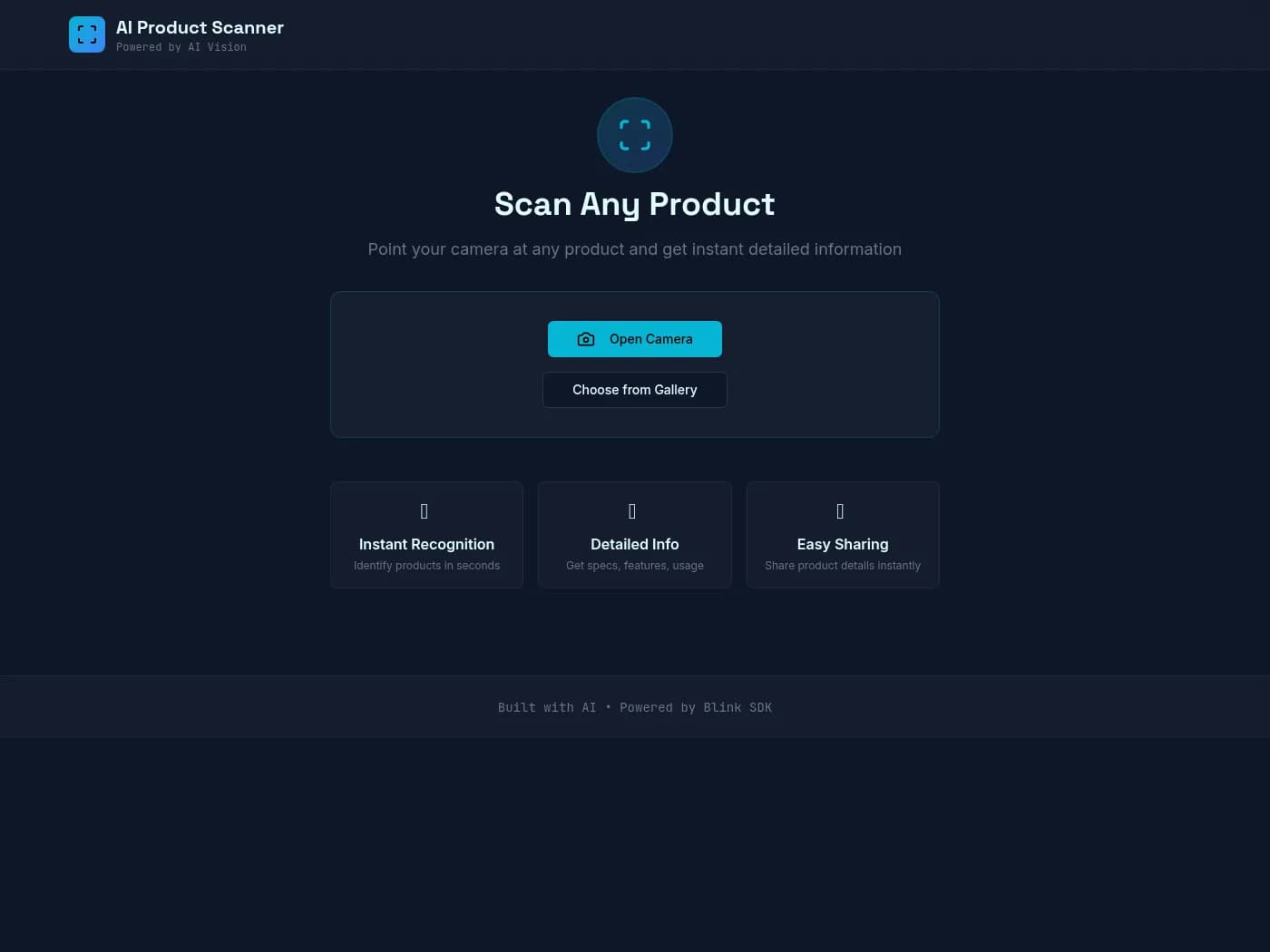 AI Product Recognition Scanner
