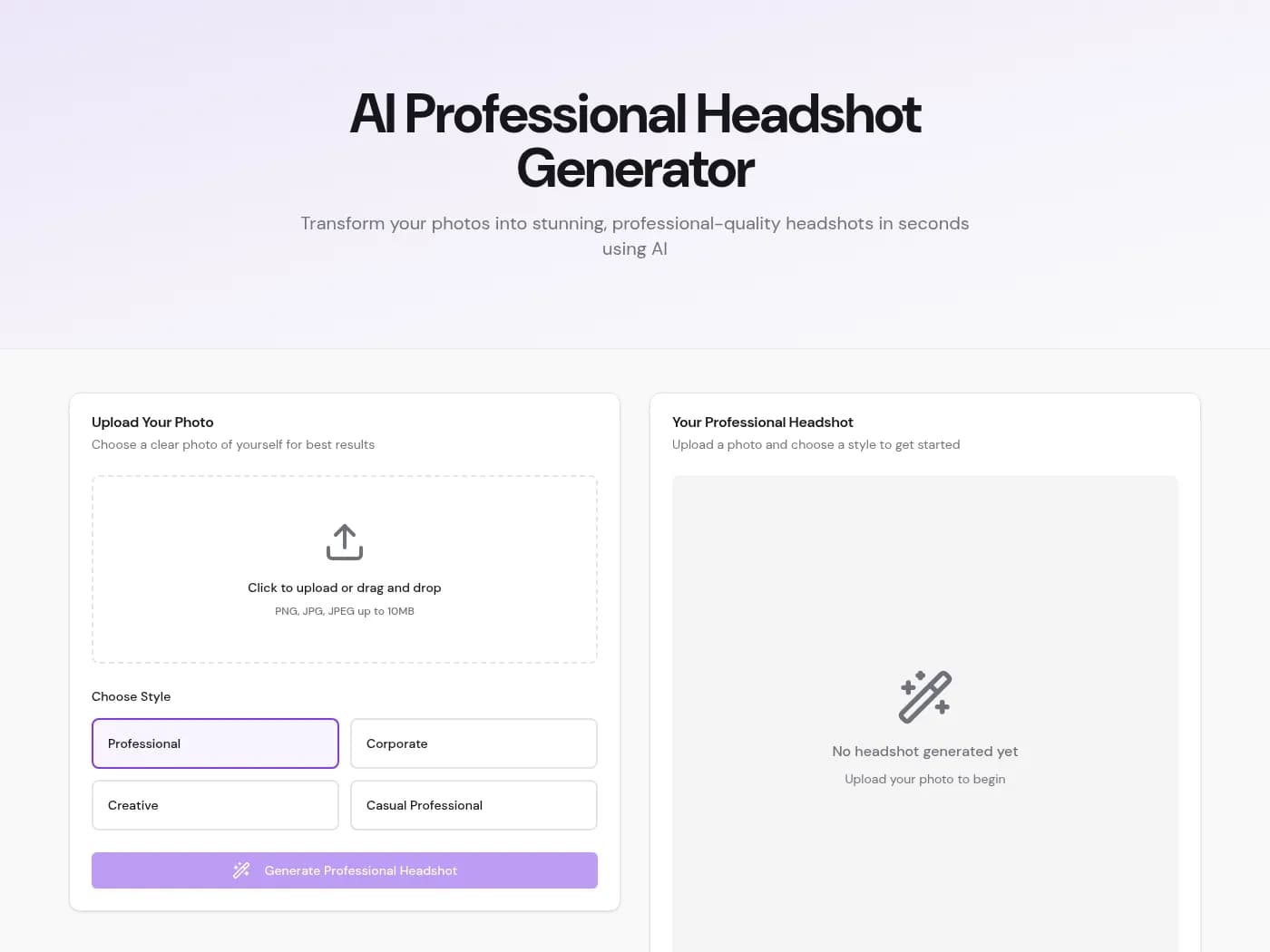 AI Professional Headshot Generator