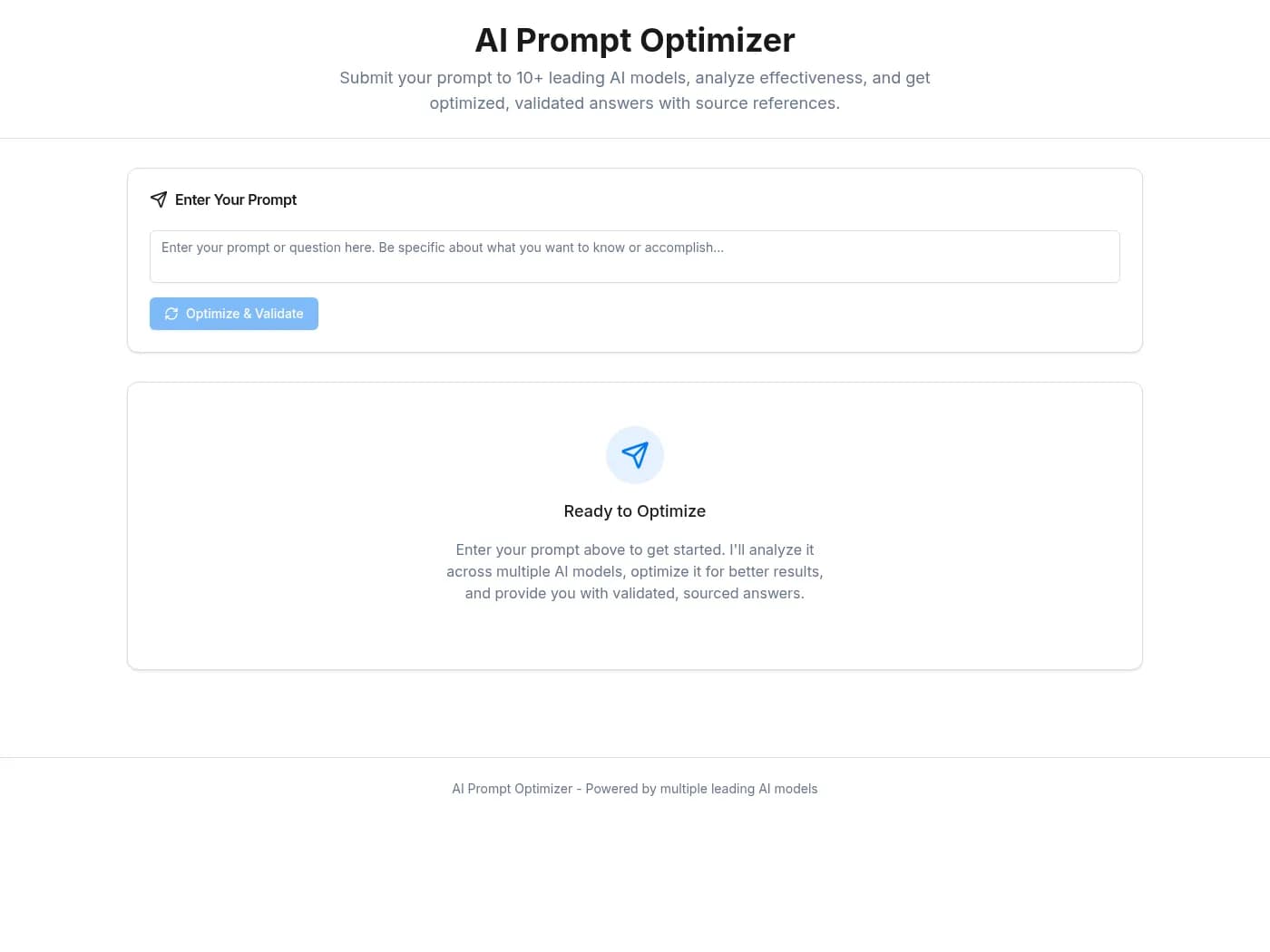 AI Prompt Optimizer and Validator