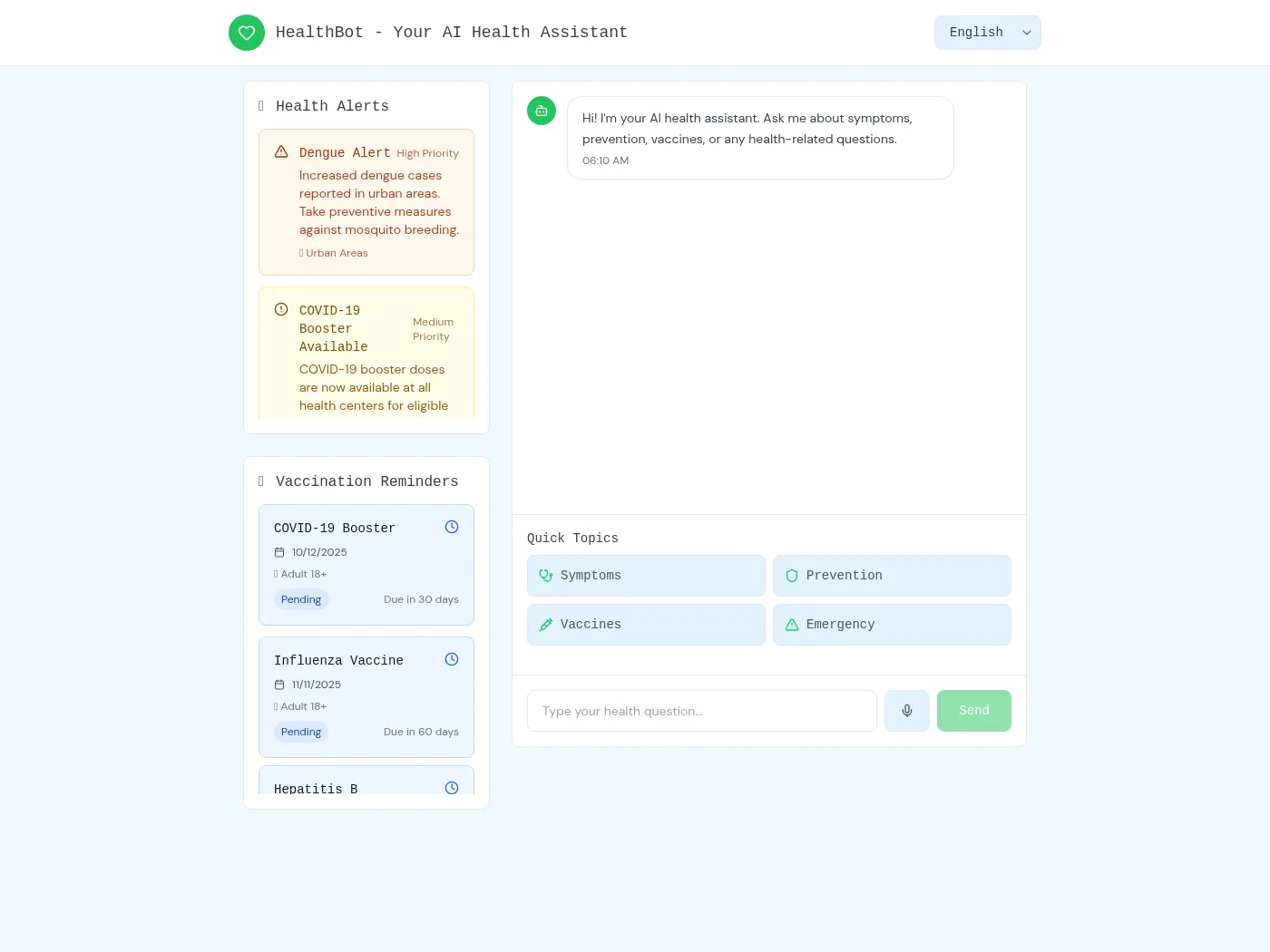 AI-Driven Multilingual Public Health Chatbot for Disease Awareness