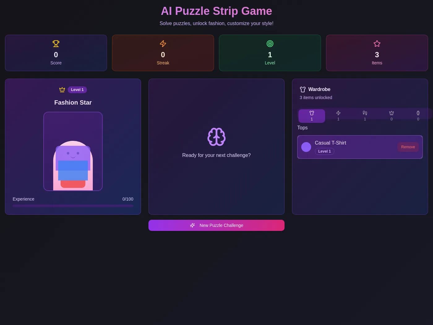 AI Puzzle Strip Game