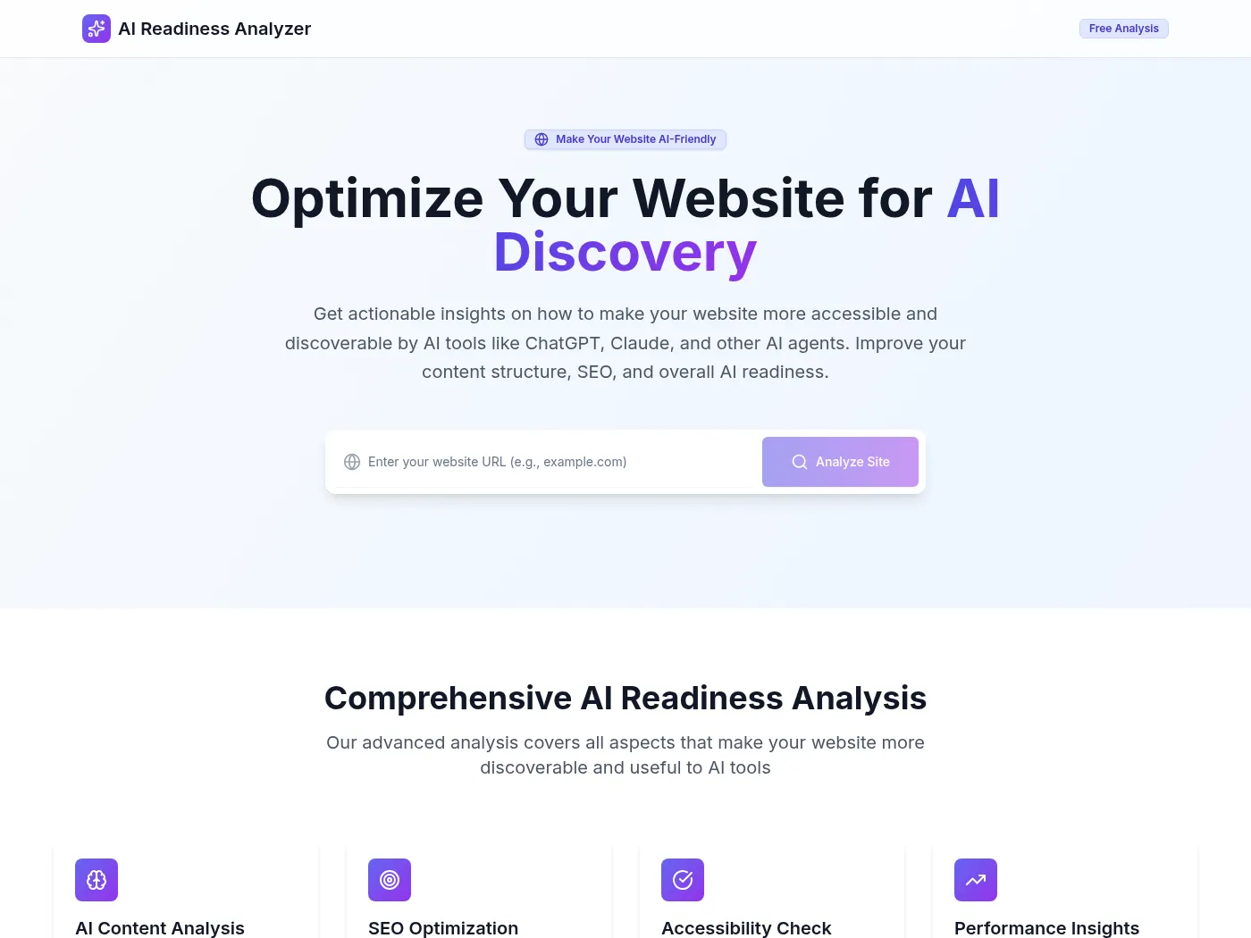 AI Readiness Analyzer for Websites