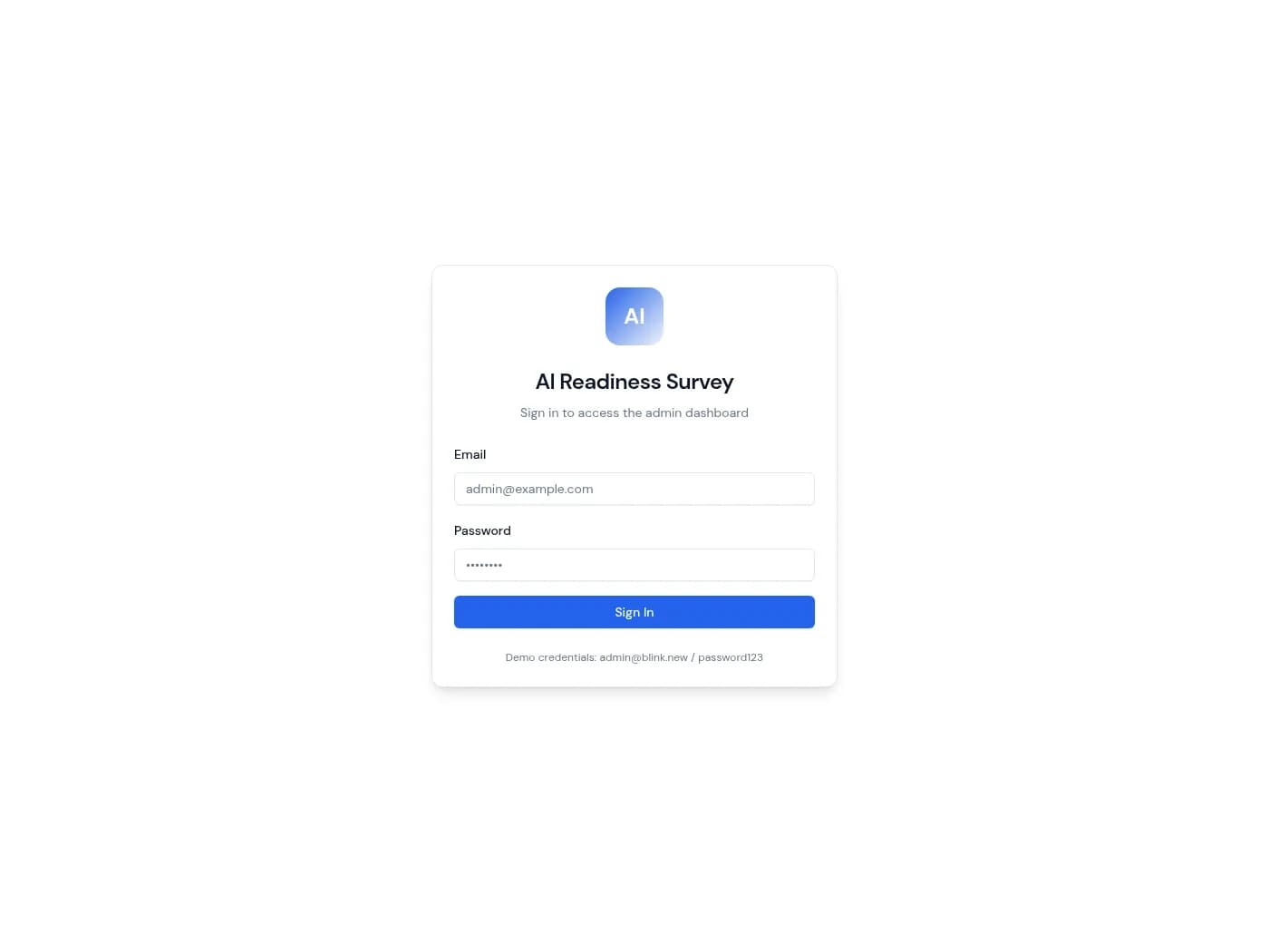 AI Readiness Multitenant Survey Platform with Typeform UX and Admin Dashboards