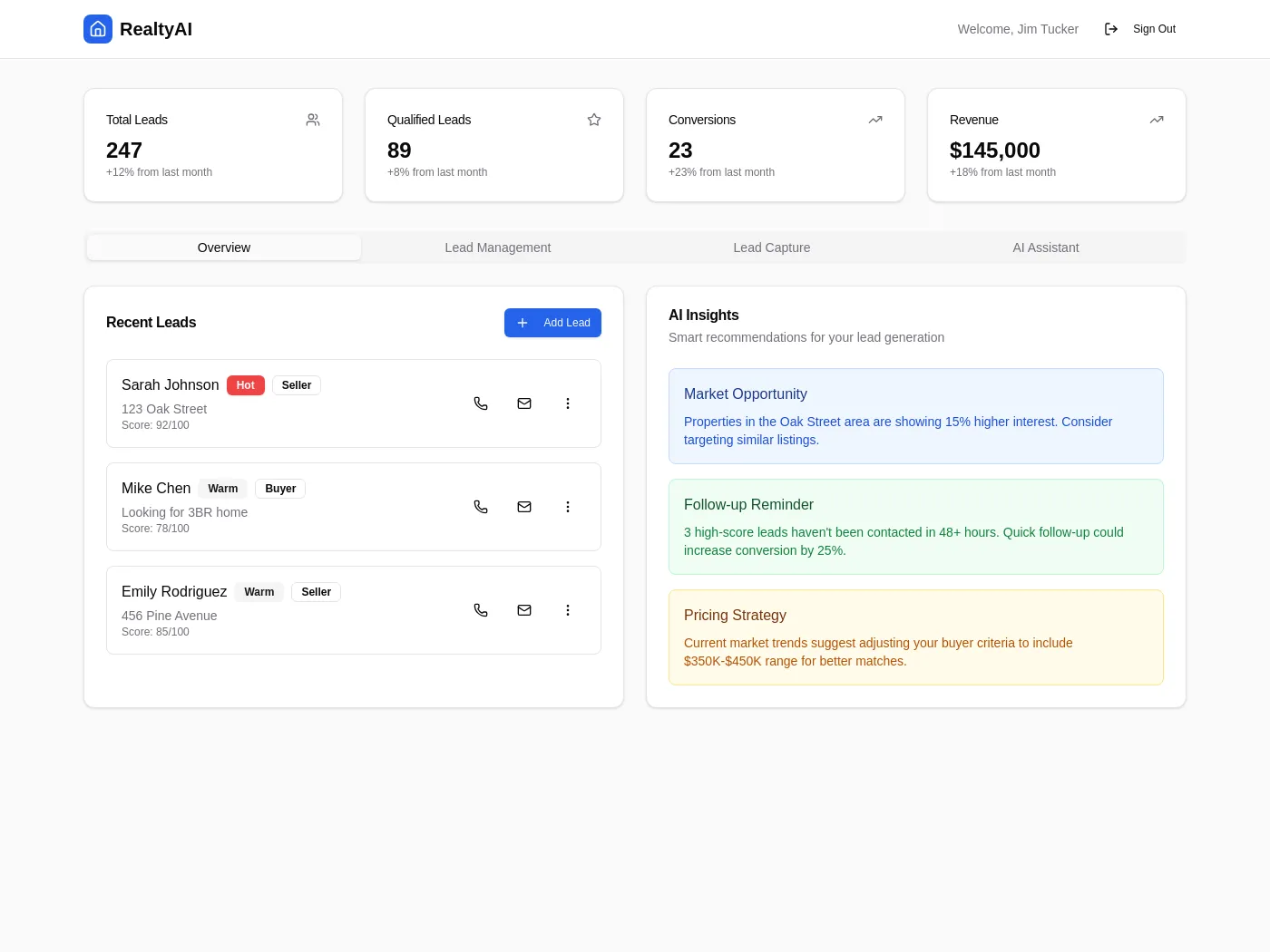 AI-Powered Real Estate Lead Generation Platform
