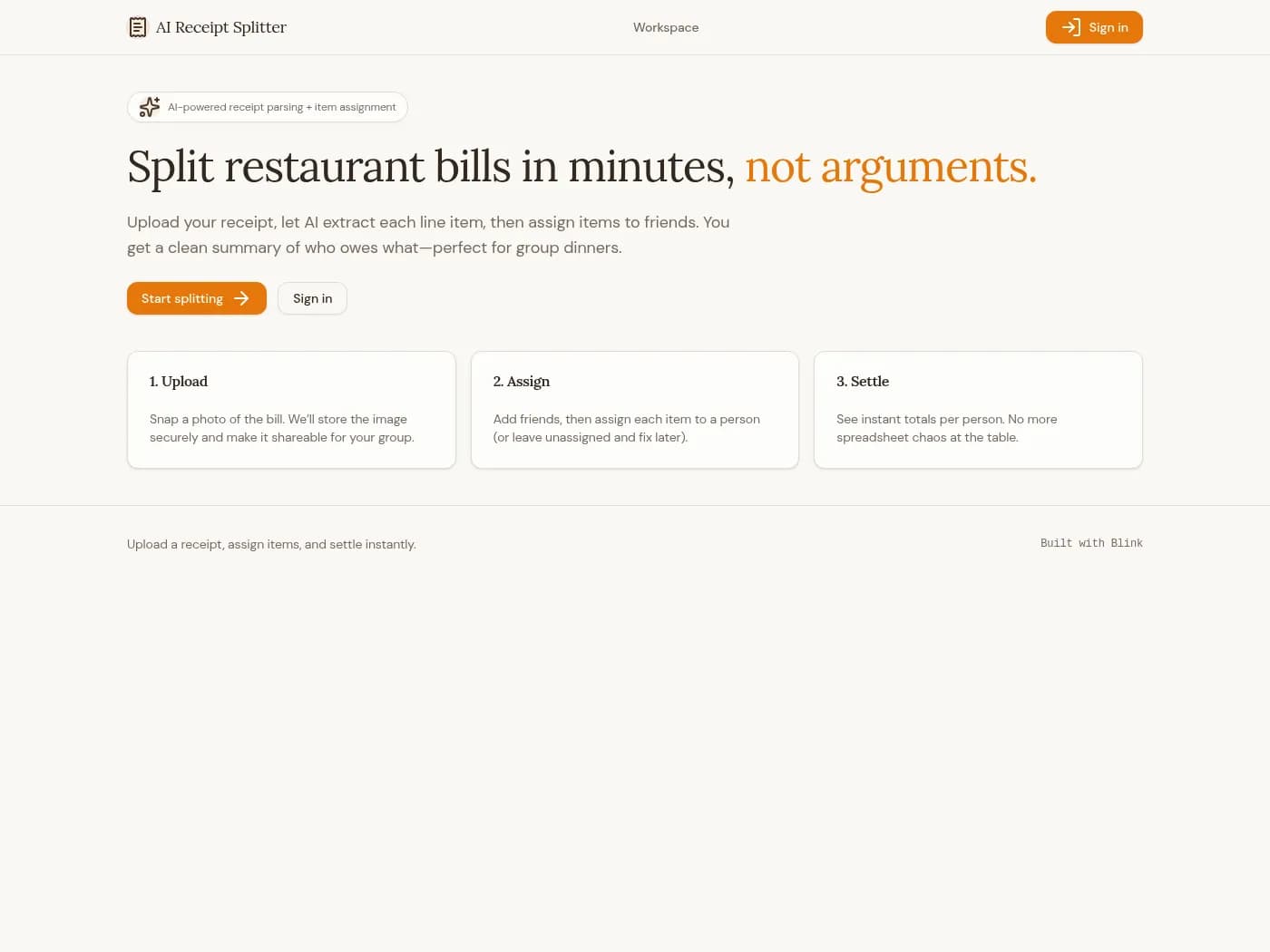 AI Receipt Splitter