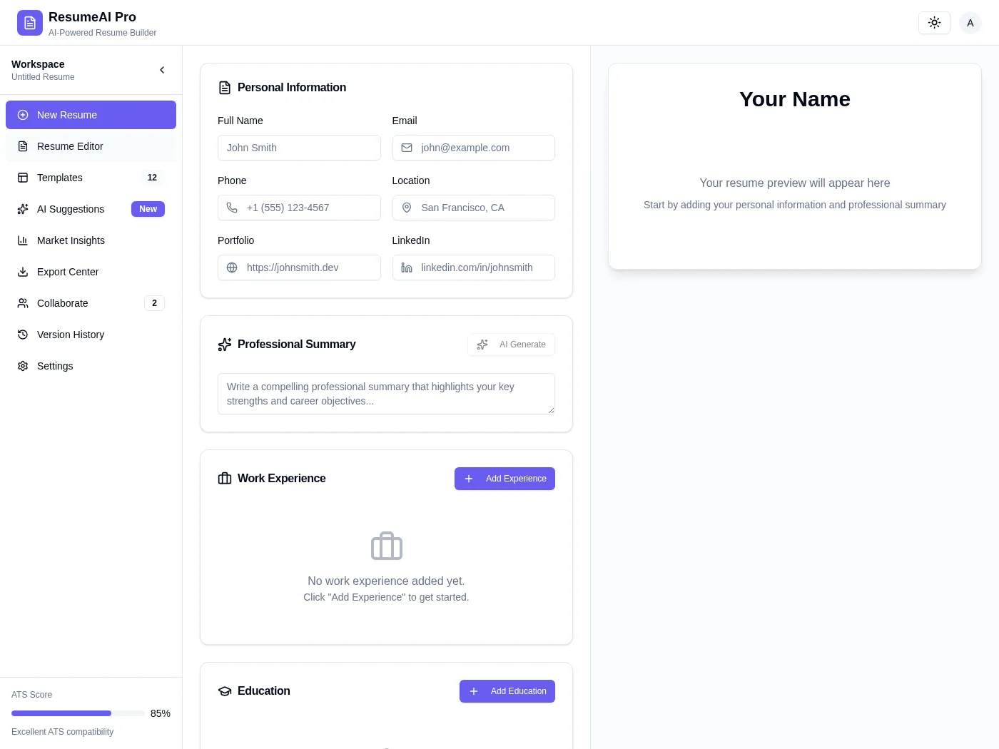 AI-Enhanced Resume Builder with Dynamic Job Matching and Personalization