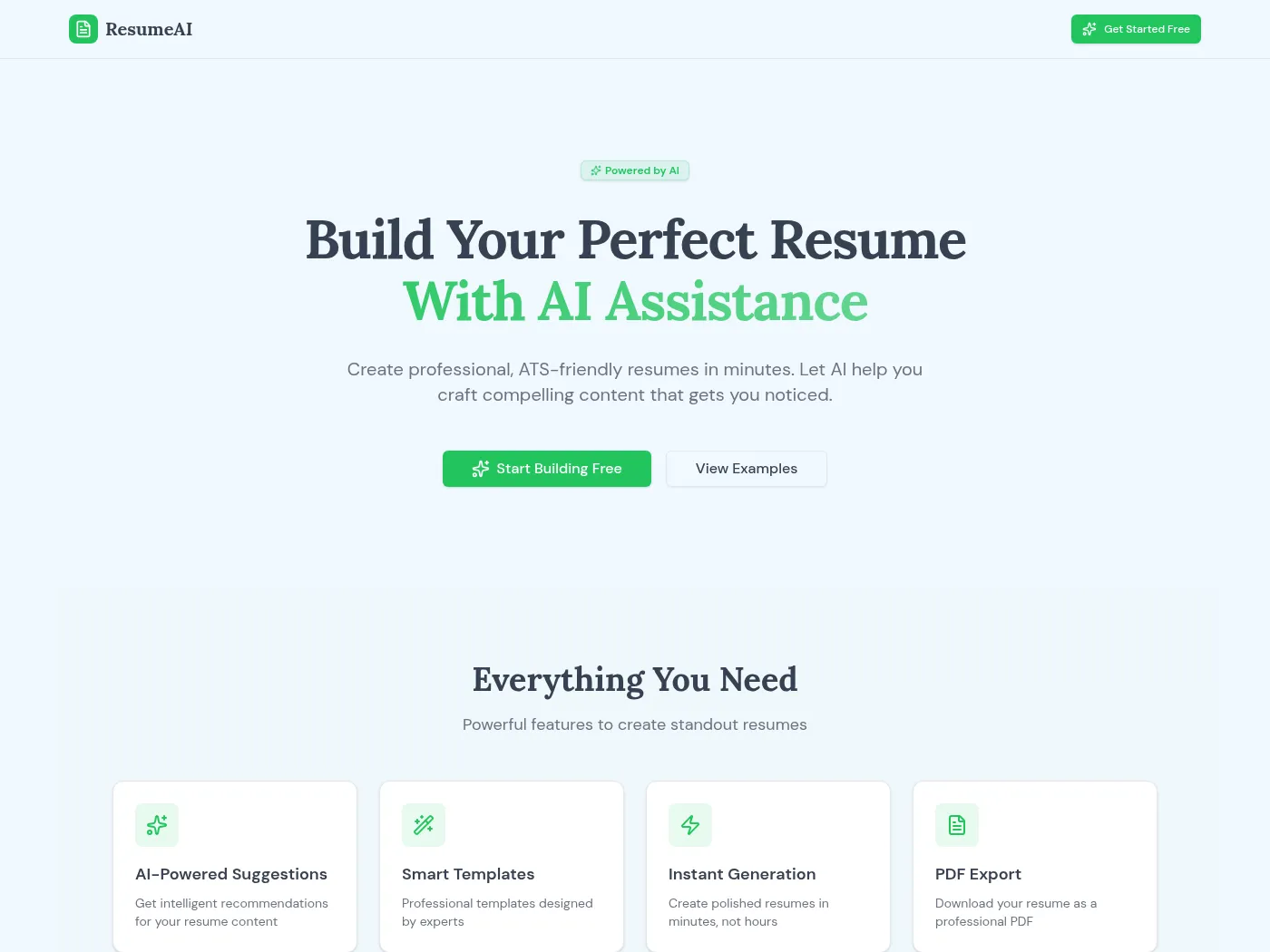 AI-Powered Resume Builder with Free & Paid Plans