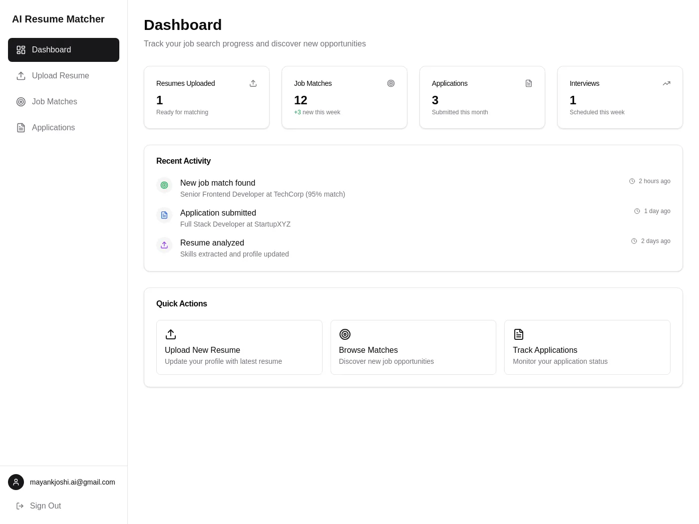 AI Resume Matcher & Job Application Platform