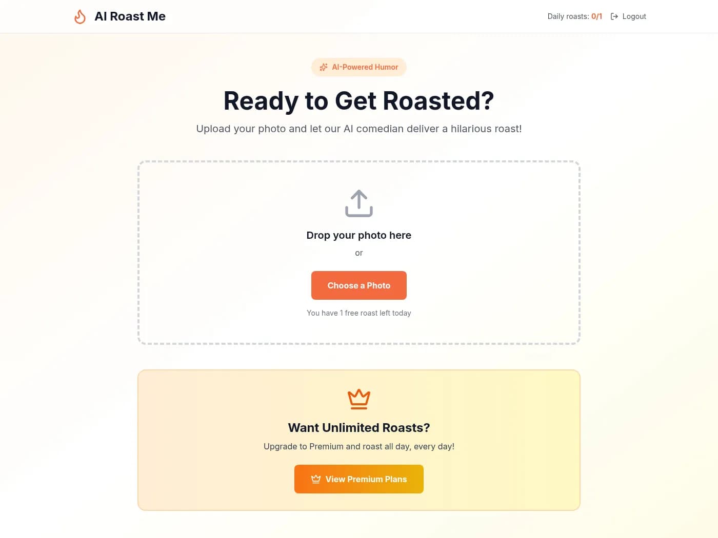 AI Roast Me - Hilarious AI-Powered Photo Roasts & Character Descriptions