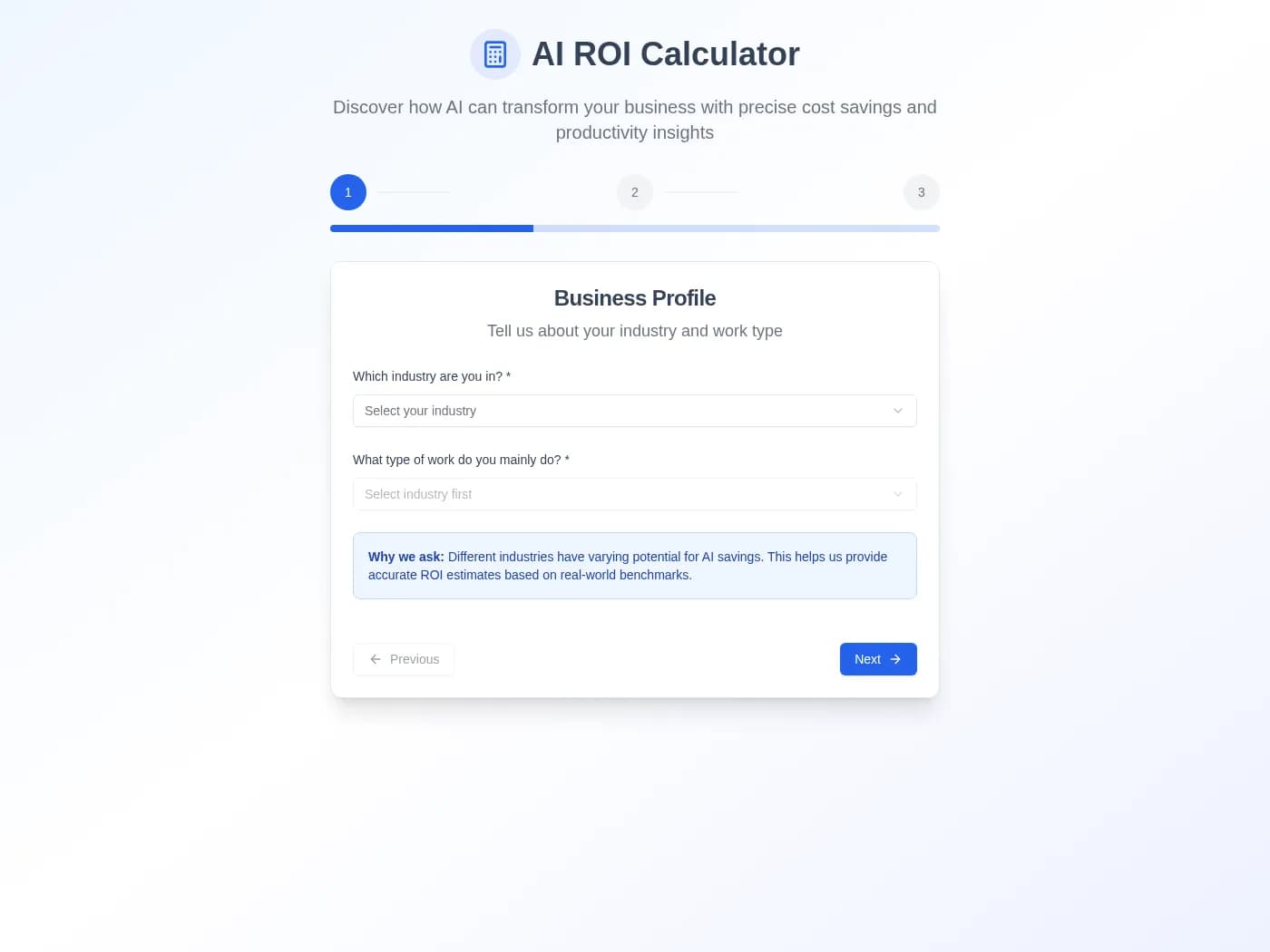 AI ROI Calculator for Business Owners
