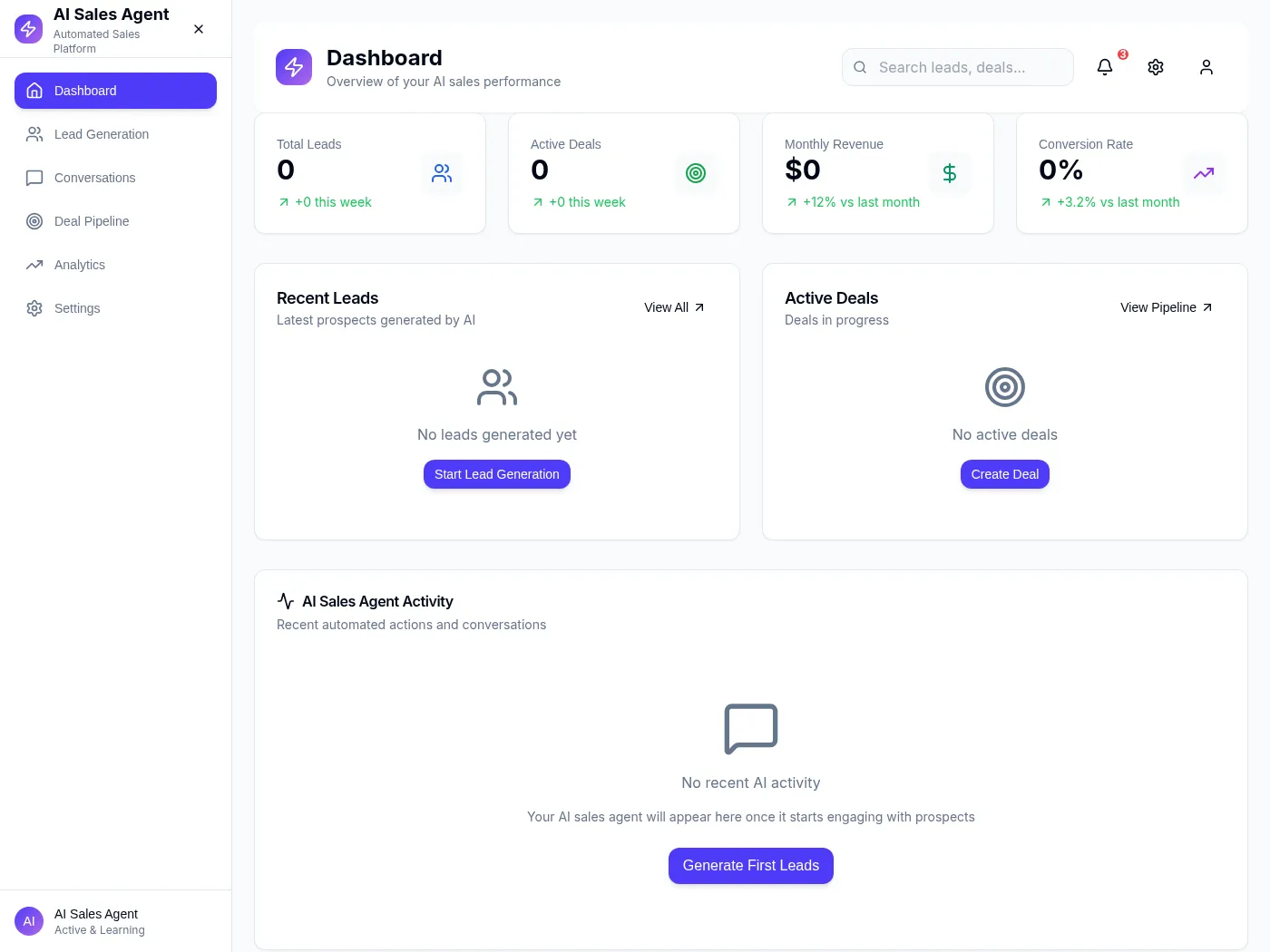 AI Sales Agent for Automated Lead Generation and Deal Closing