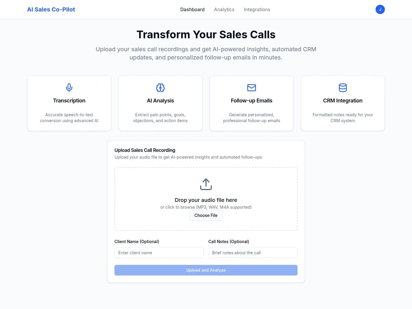 AI Sales Co-Pilot MVP
