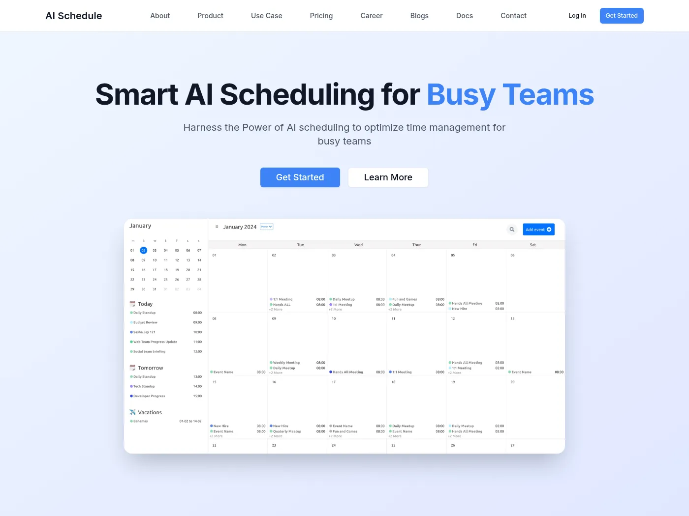 AI Schedule Web App Clone